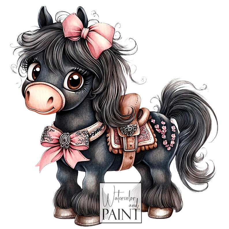 Girly Pony Clipart Bundle, Transparent Pngs (commercial - POD Use) - Etsy