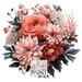 Coral Flowers, Watercolor Floral, PNG Format, Instant Download ...