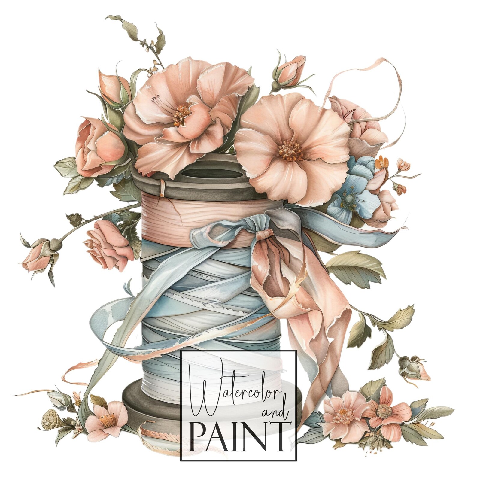 Watercolor Spool of Thread Clipart: Sewing Graphics, 8 Pngs (digital ...