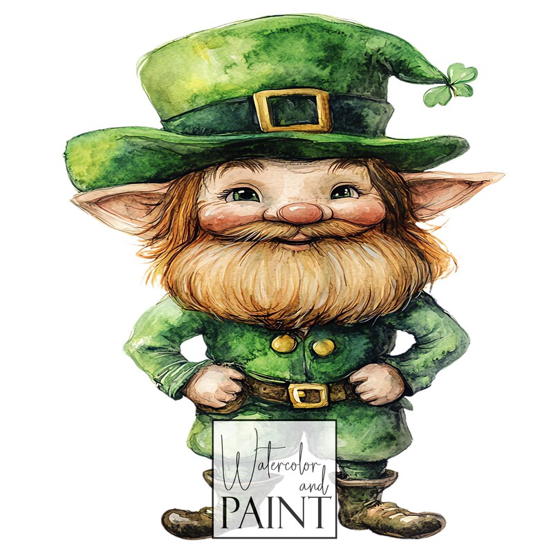 Watercolor Leprechaun Clipart: St. Patrick's Day Pngs (commercial & POD ...