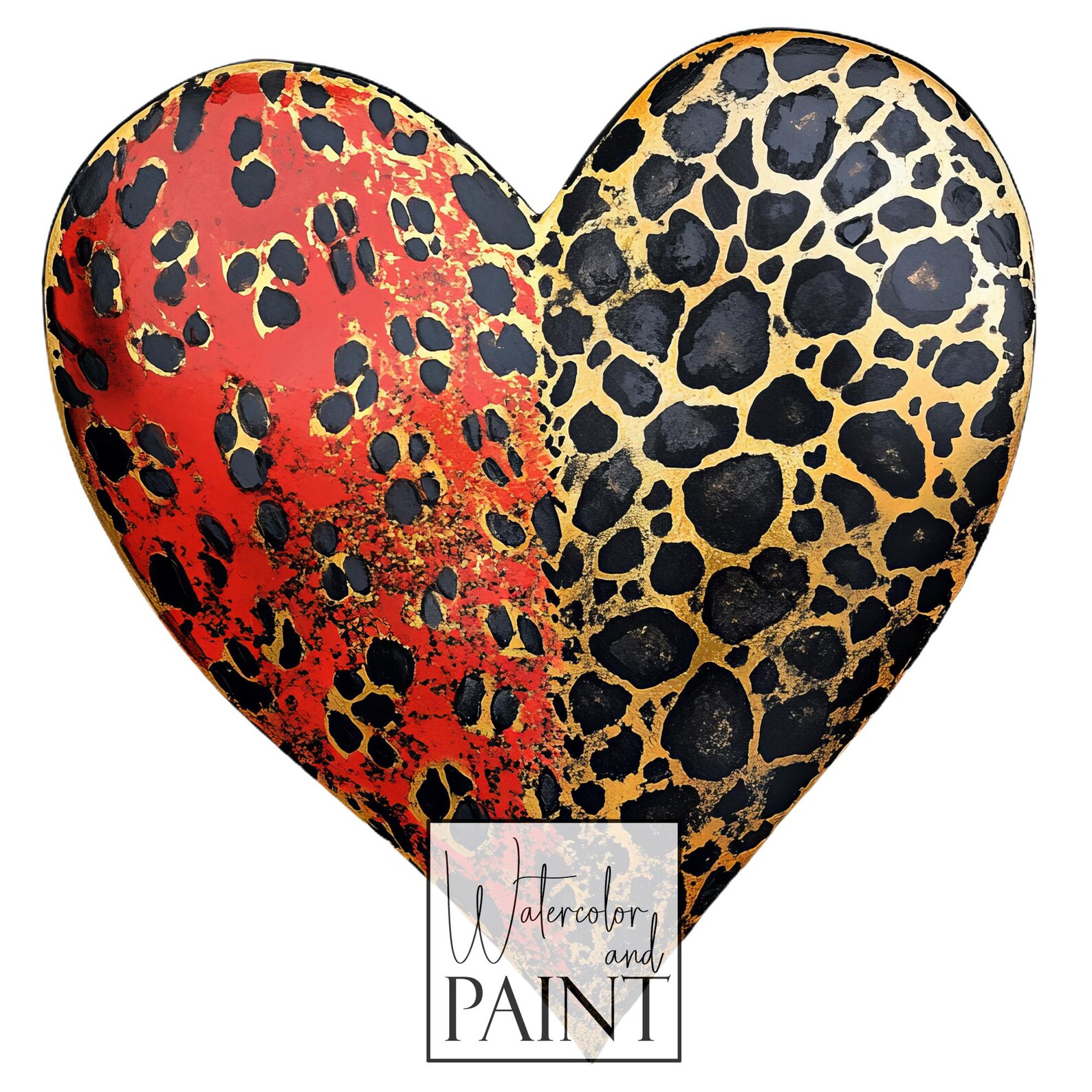 Leopard Heart Clipart, Valentine Elements, 8 Pngs, Instant Download ...