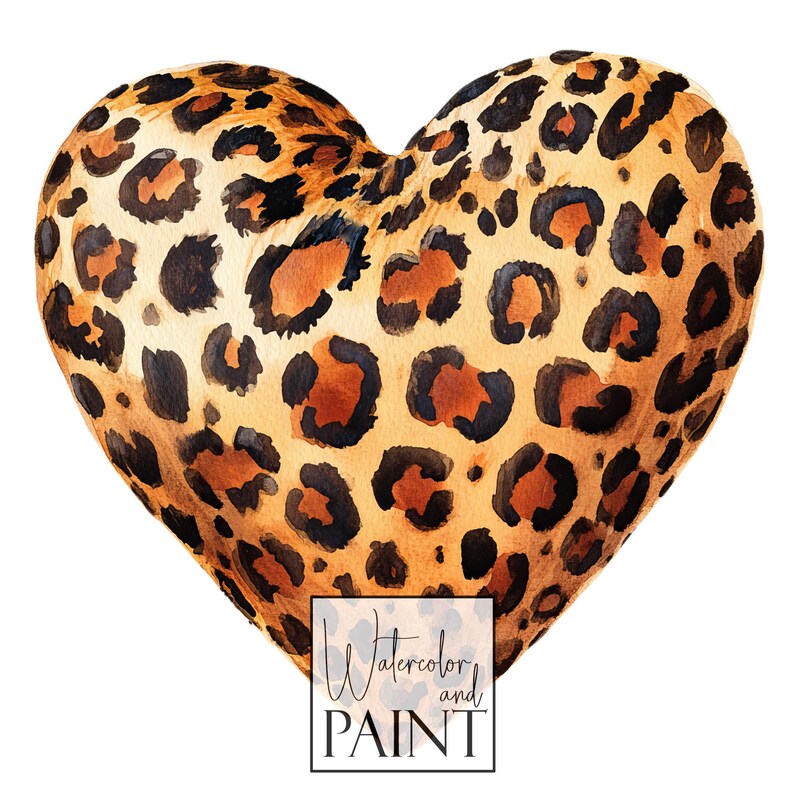 Leopard Heart Clipart, Valentine Elements, 8 Pngs, Instant Download ...