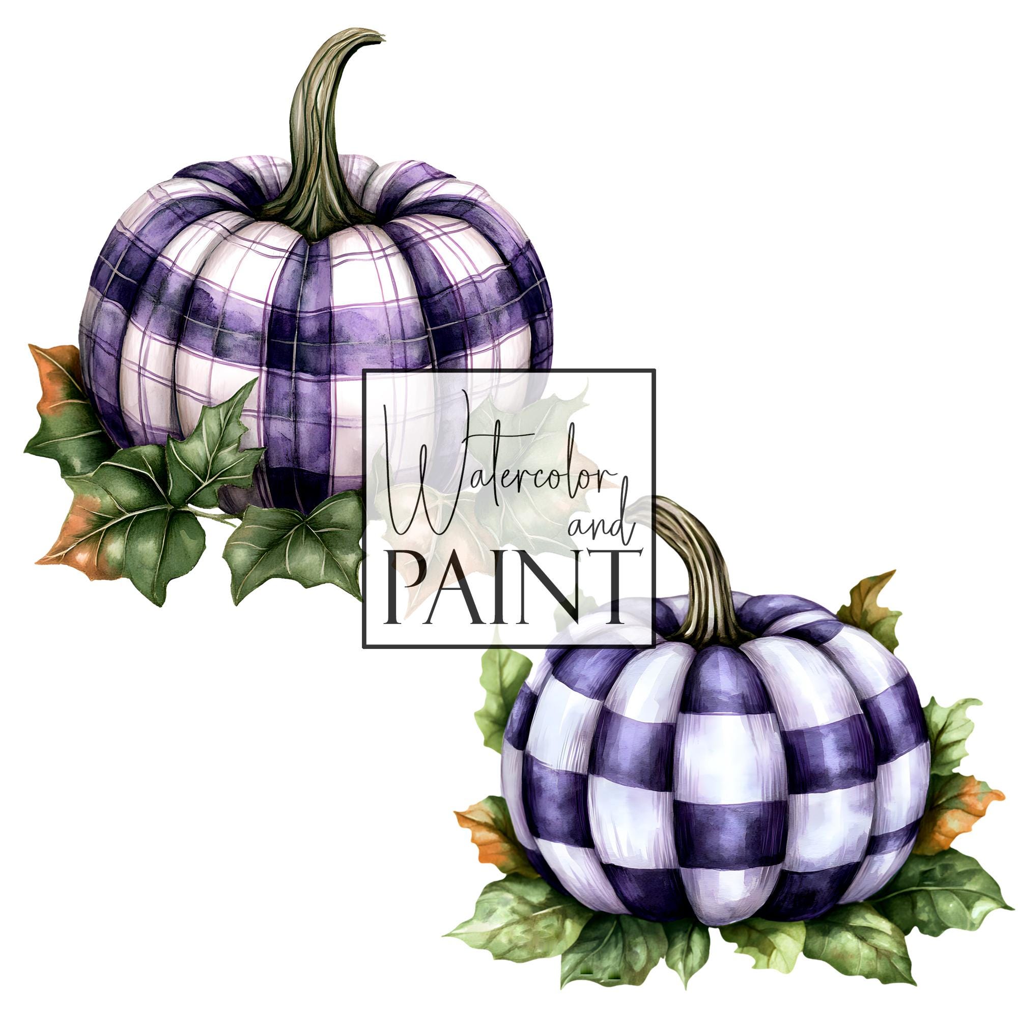Plaid Pumpkin, Fall Clipart, Autumn Graphics, Instant Download ...