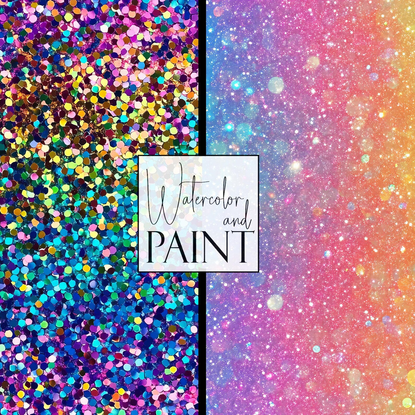 Holographic Sparkle Seamless Patterns: Glam Digital Papers (12 Jpgs ...