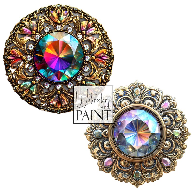 Jeweled Button Clipart, Gem Elements, 14 Pngs, Instant Download ...