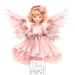 Pink Angels, Watercolor Clipart, PNG Format, Instant Download ...