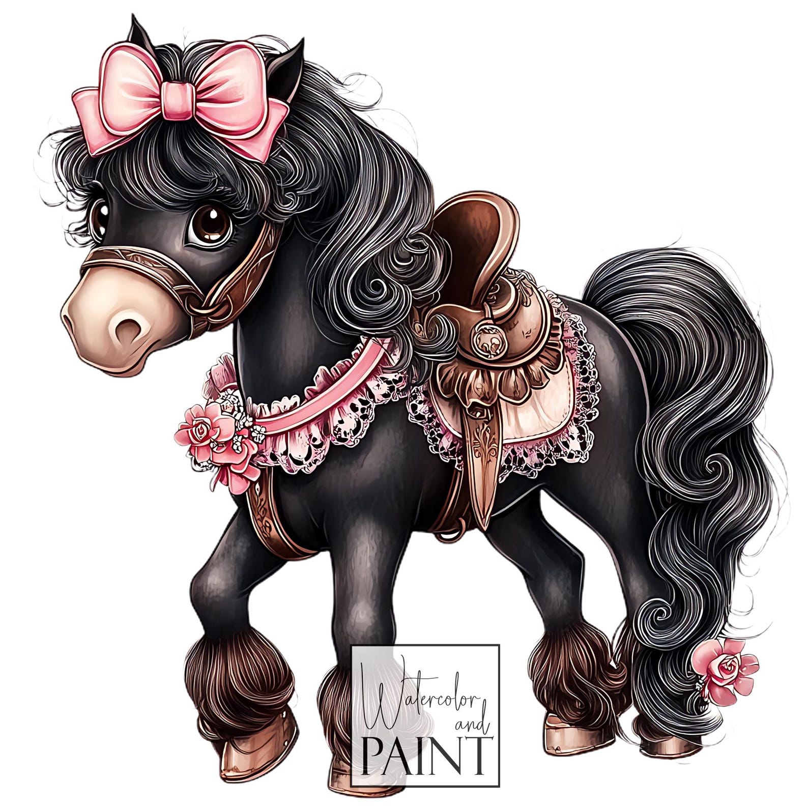 Girly Pony Clipart Bundle, Transparent Pngs (commercial - POD Use) - Etsy