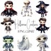 Halloween Creatures Clipart Frankenstein Ghost Dracula Witch - Etsy