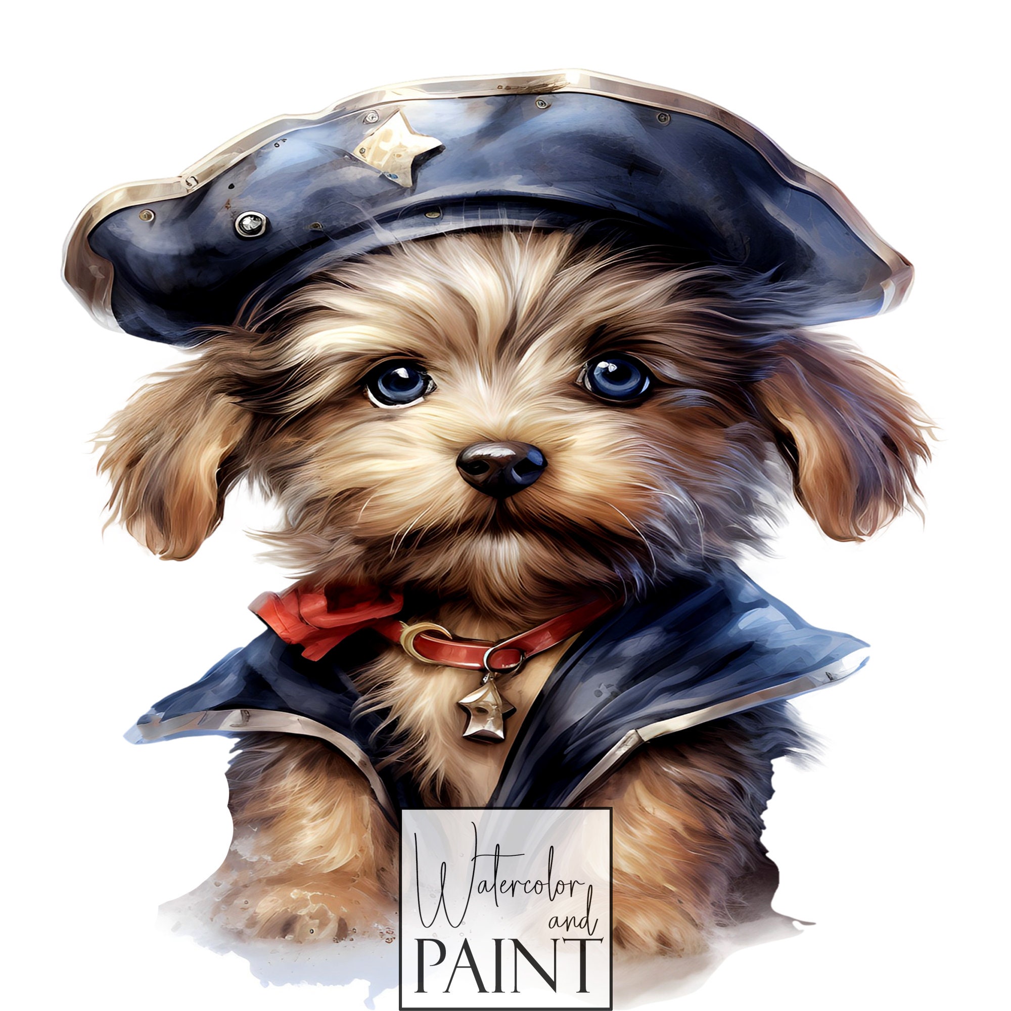 Pirate Puppies, Watercolor Clipart, PNG Format, Instant Download ...
