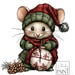 Christmas Mouse Clipart, 8 Transparent Pngs, Commercial Use, POD ...