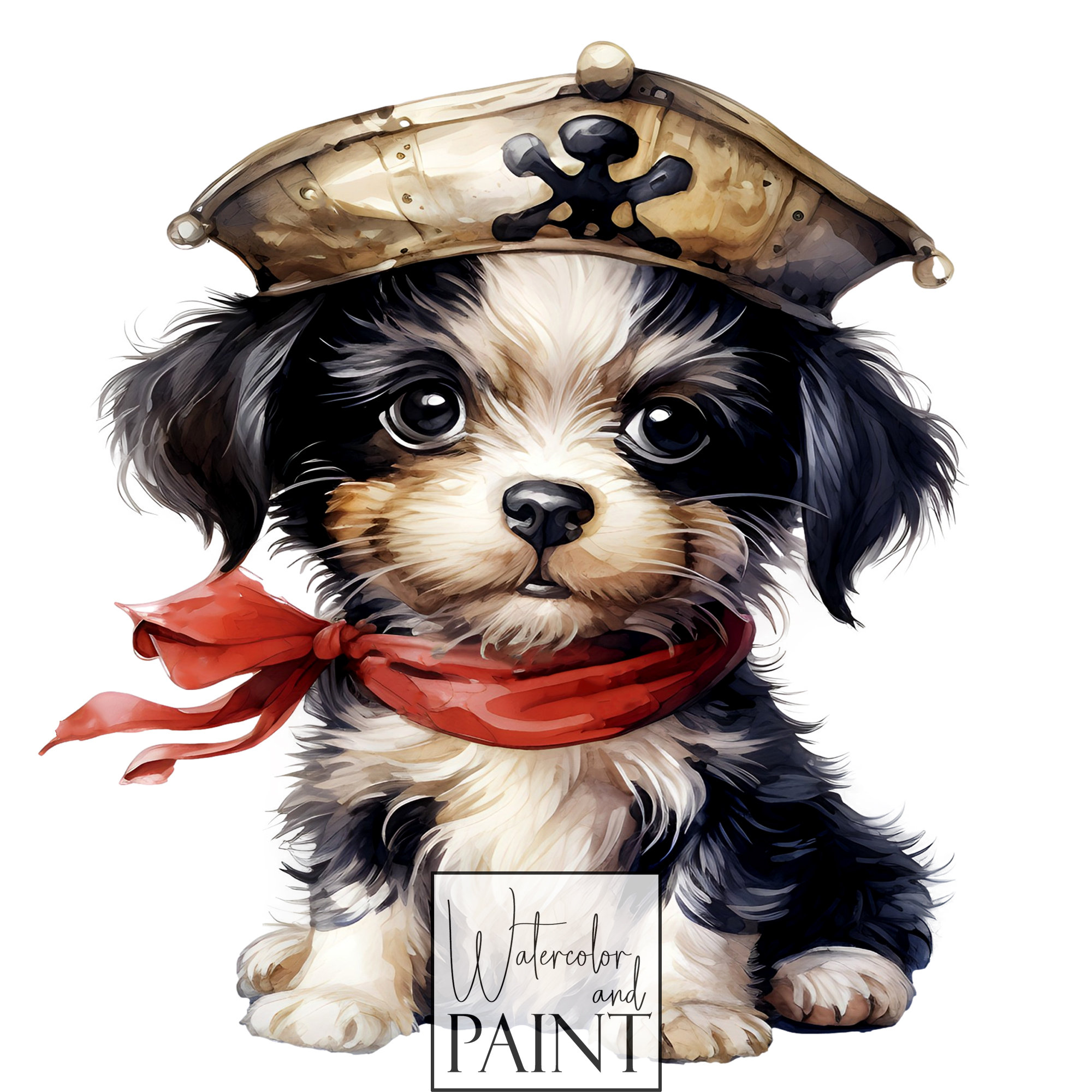 Pirate Puppies, Watercolor Clipart, PNG Format, Instant Download ...