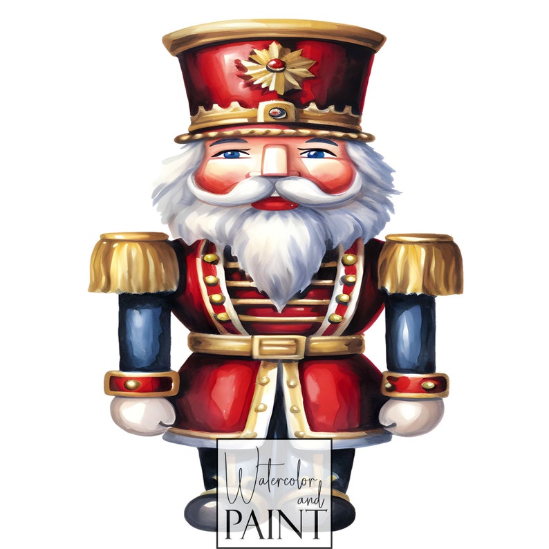 Christmas Nutcrackers, Watercolor Clipart, PNG Format, Instant Download ...