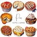 Pie Clipart, Thanksgiving Elements, Watercolor Graphics, Instant ...