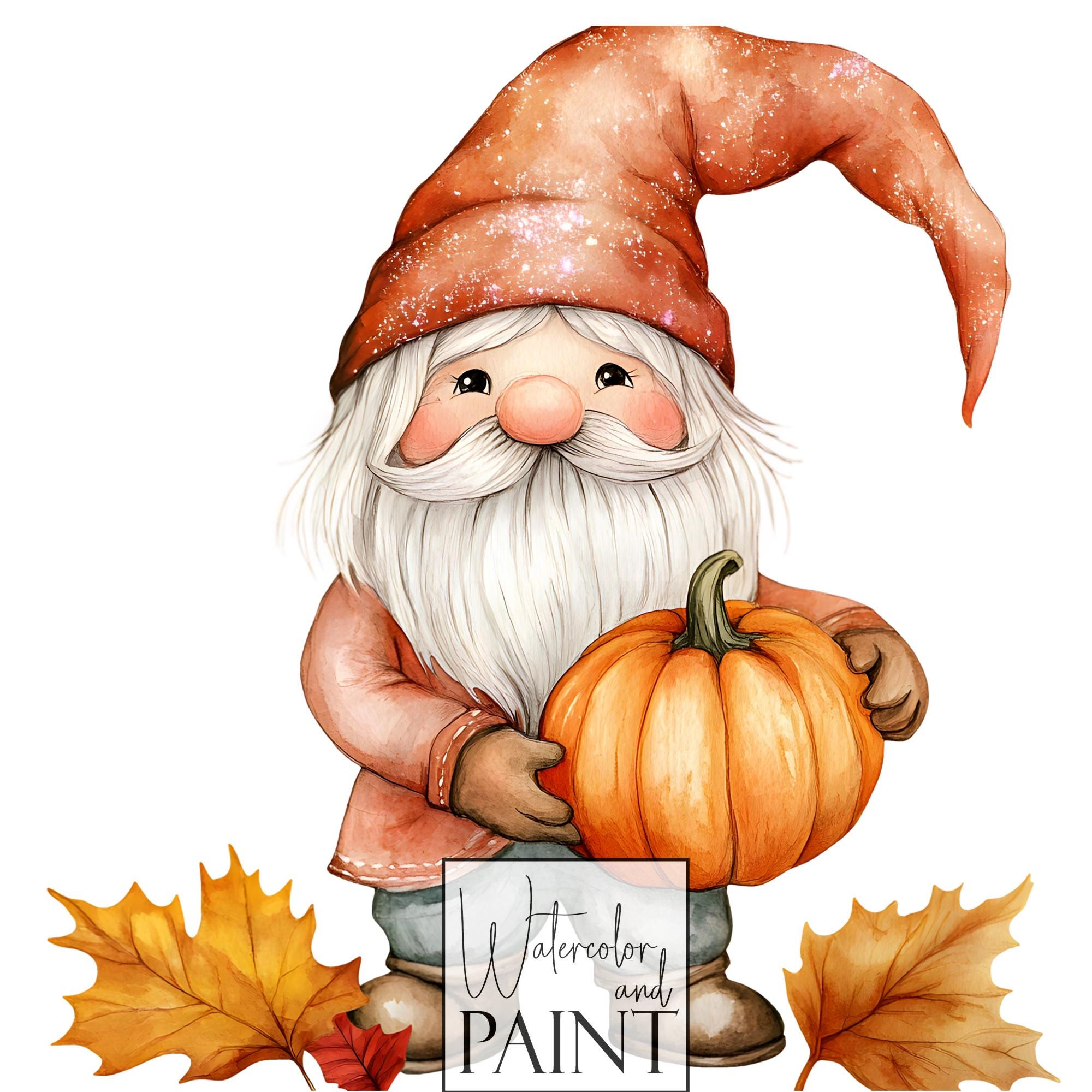 Fall Gnomes, Autumn Clipart, Watercolor Graphics, 8 Png's, Instant ...