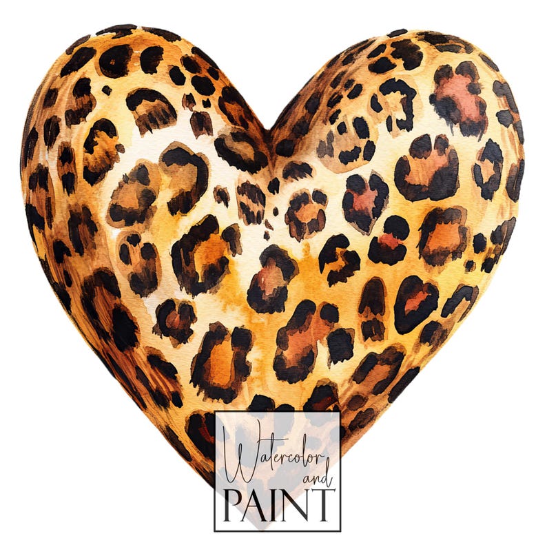 Leopard Heart Clipart, Valentine Elements, 8 Pngs, Instant Download ...