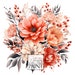 Coral Flowers, Watercolor Floral, PNG Format, Instant Download ...