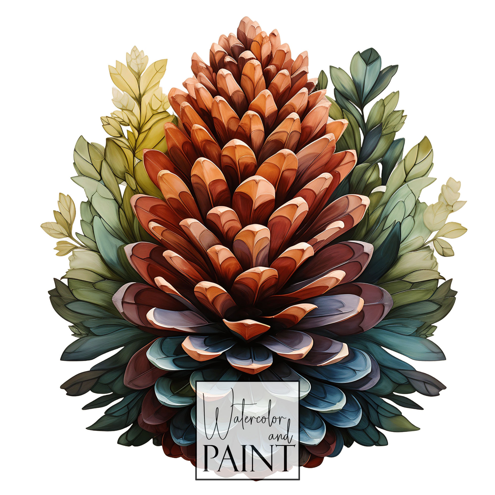 Beautiful Pinecones, Christmas Clipart, PNG Format, Commercial Use, POD ...