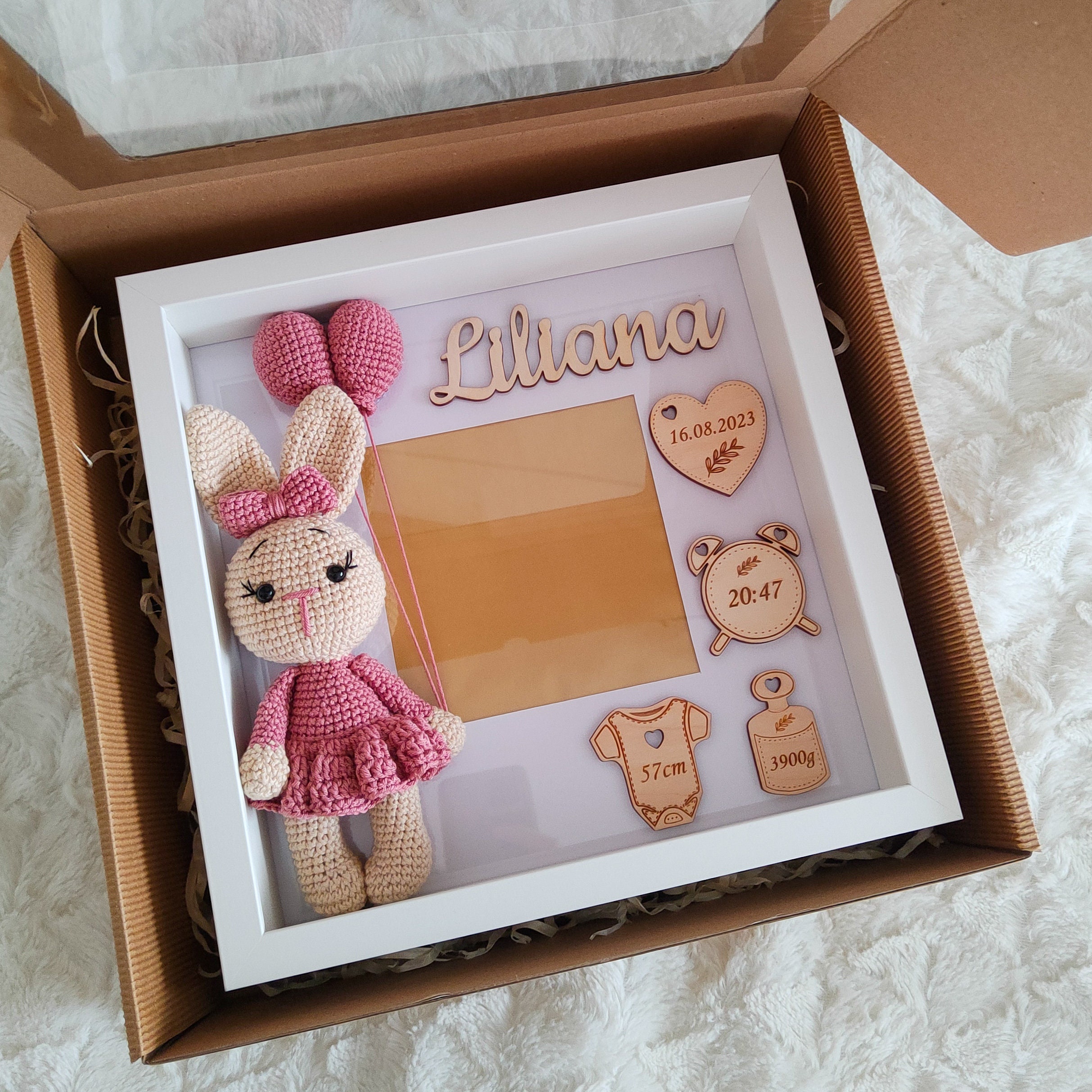 Baby Birth Announcement Frame, Gift for New Baby, Newborn Baby Girl ...