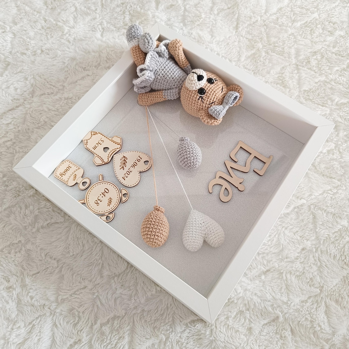 Personalized Baby Girl Birth Stats Frame - Custom Nursery Wall Decor ...