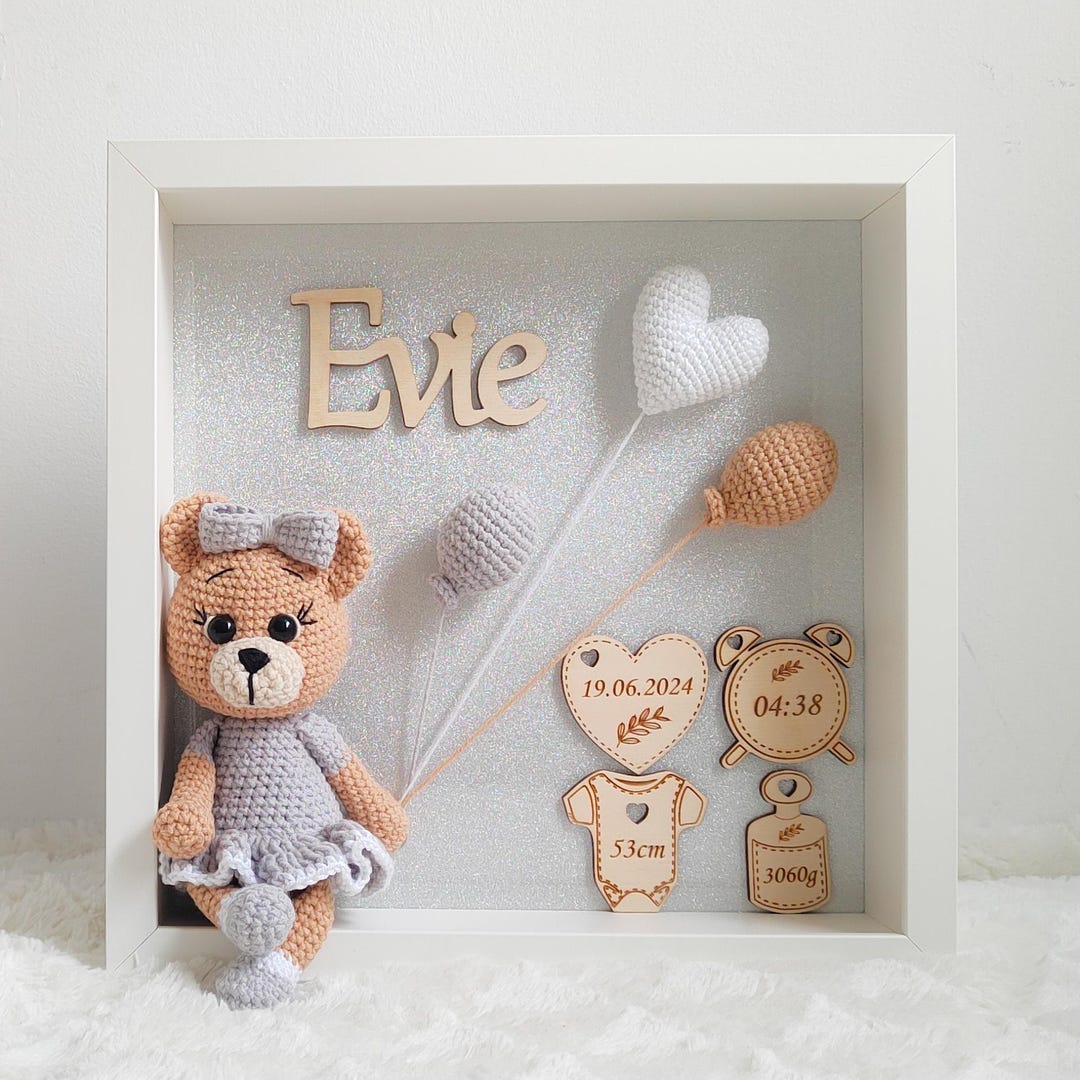 Personalized Baby Girl Birth Stats Frame - Custom Nursery Wall Decor ...