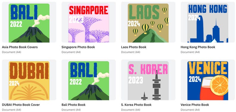 Asia Photo Book Cover Template - Editable - Etsy