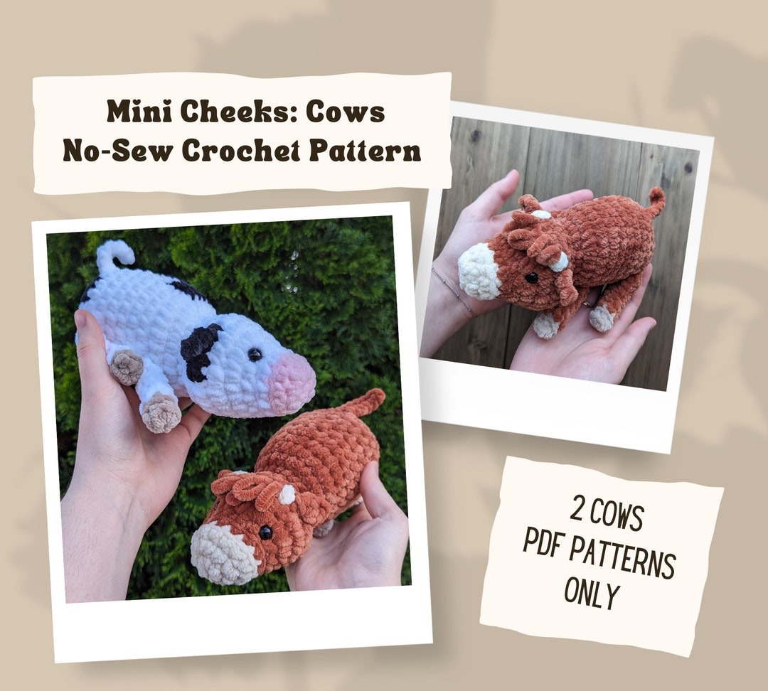 Mini Cheeks Cow: No Sew Crochet Amigurumi Pattern - Etsy