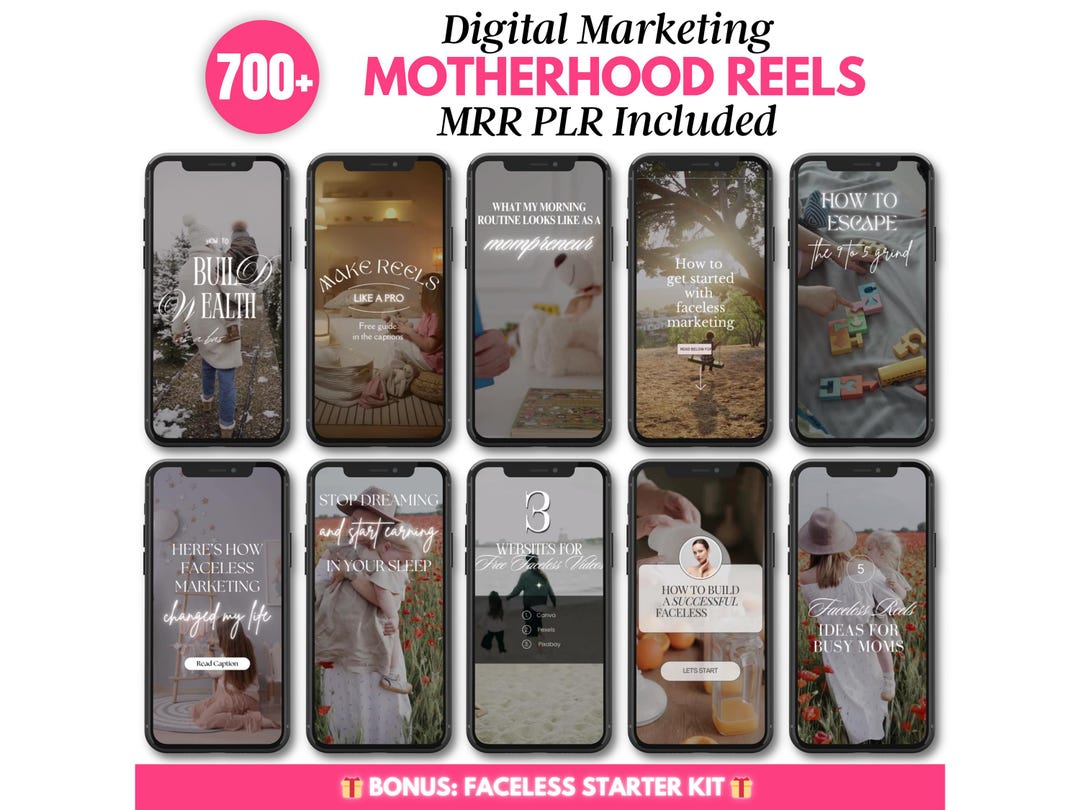 Motherhood Faceless Reels PLR MRR, Motherhood Lifestyle Reels Bundle ...