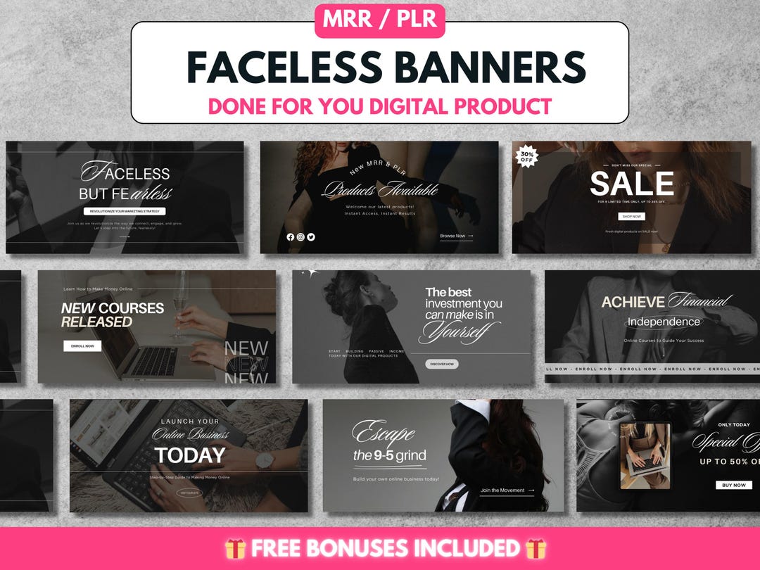 Faceless Social Media Templates Bundle, Faceless Instagram Marketing ...