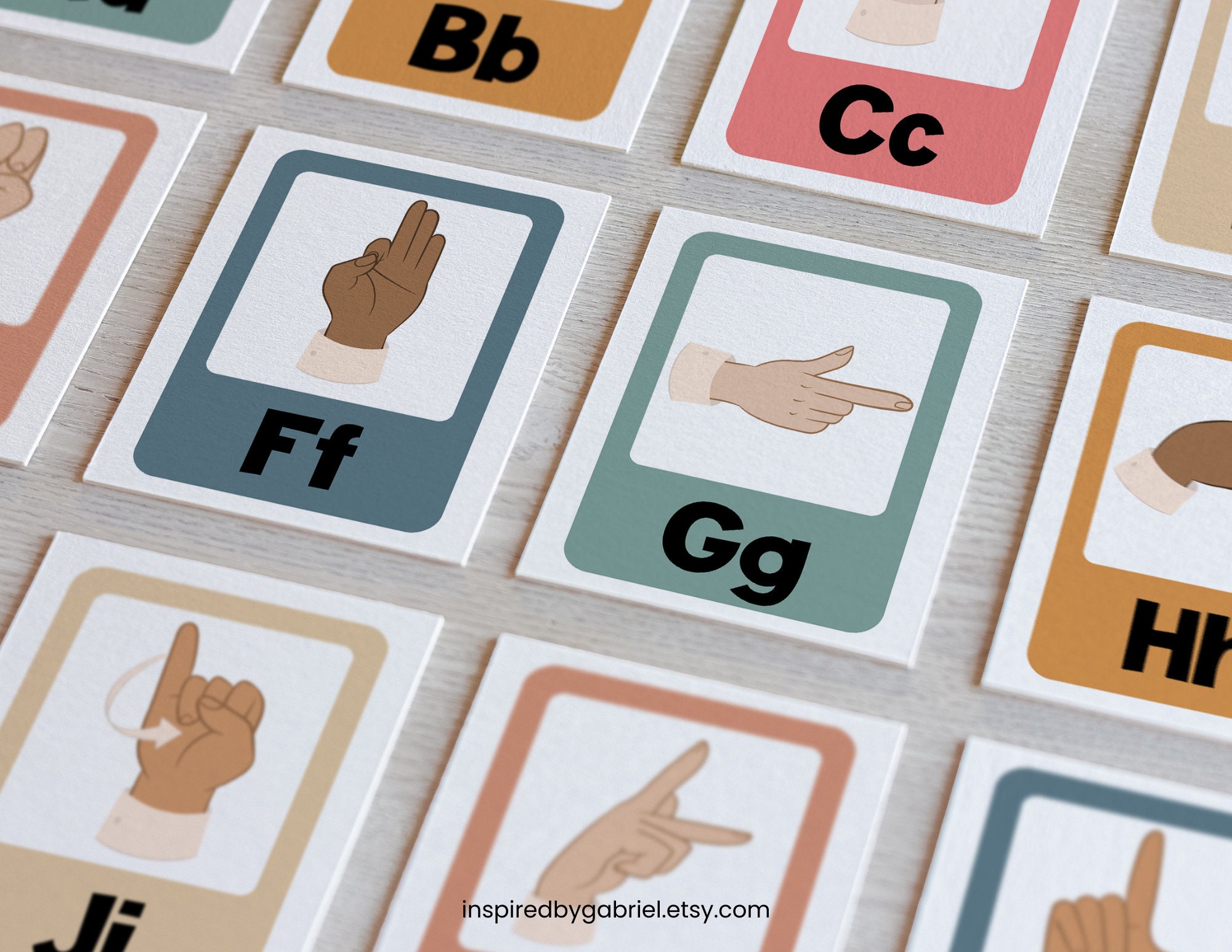 Sign Language Alphabet Flashcards Sign Language Flashcards - Etsy