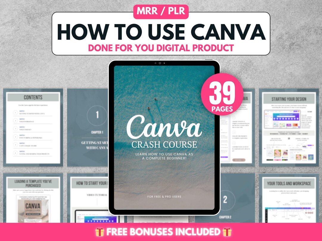 Canva Crash Course PLR How to Guide, Canva Course MRR, Master Resell ...