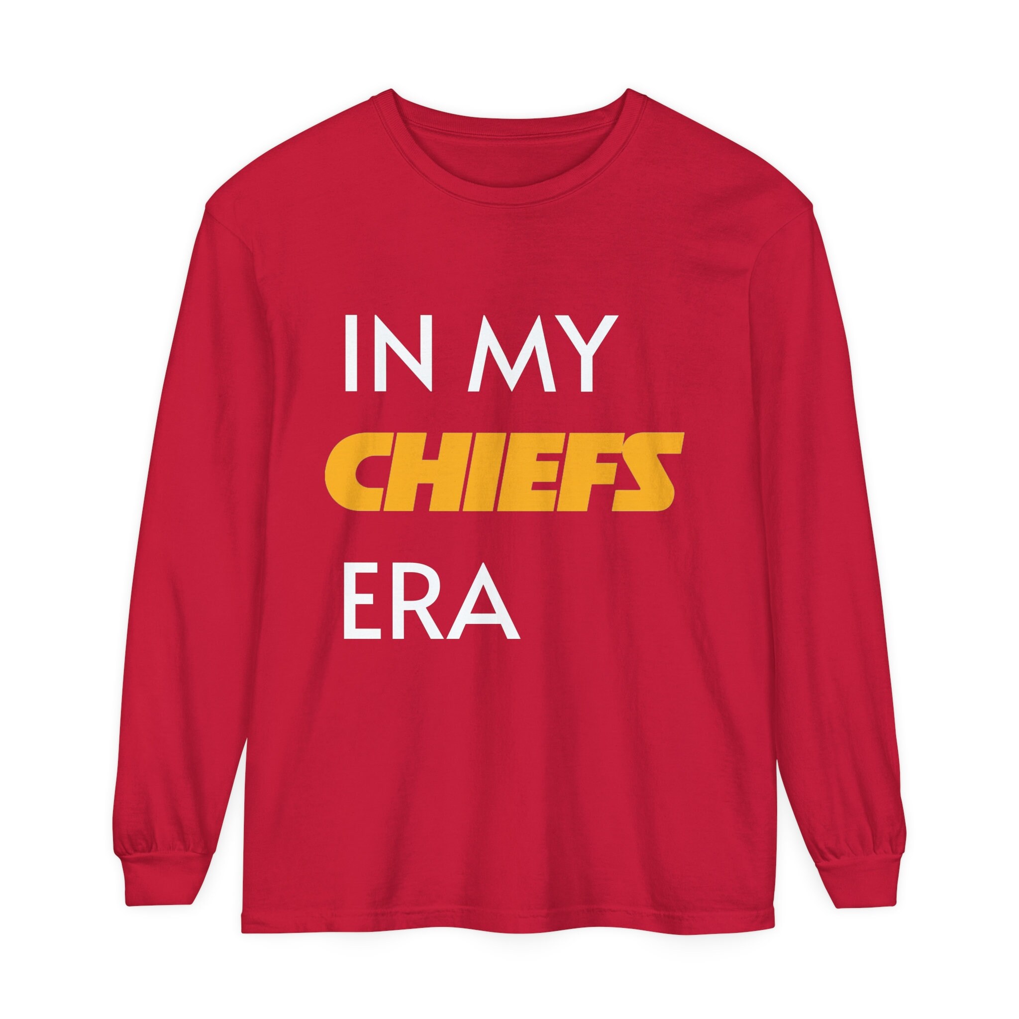 In My Football Era Cheifs Era Unisex Comfort Colors Long Sleeve T-shirt ...