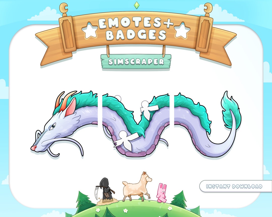 Haku Ghibli Inspired Dragon Emotes | Twitch Emotes and Badges | Set of ...