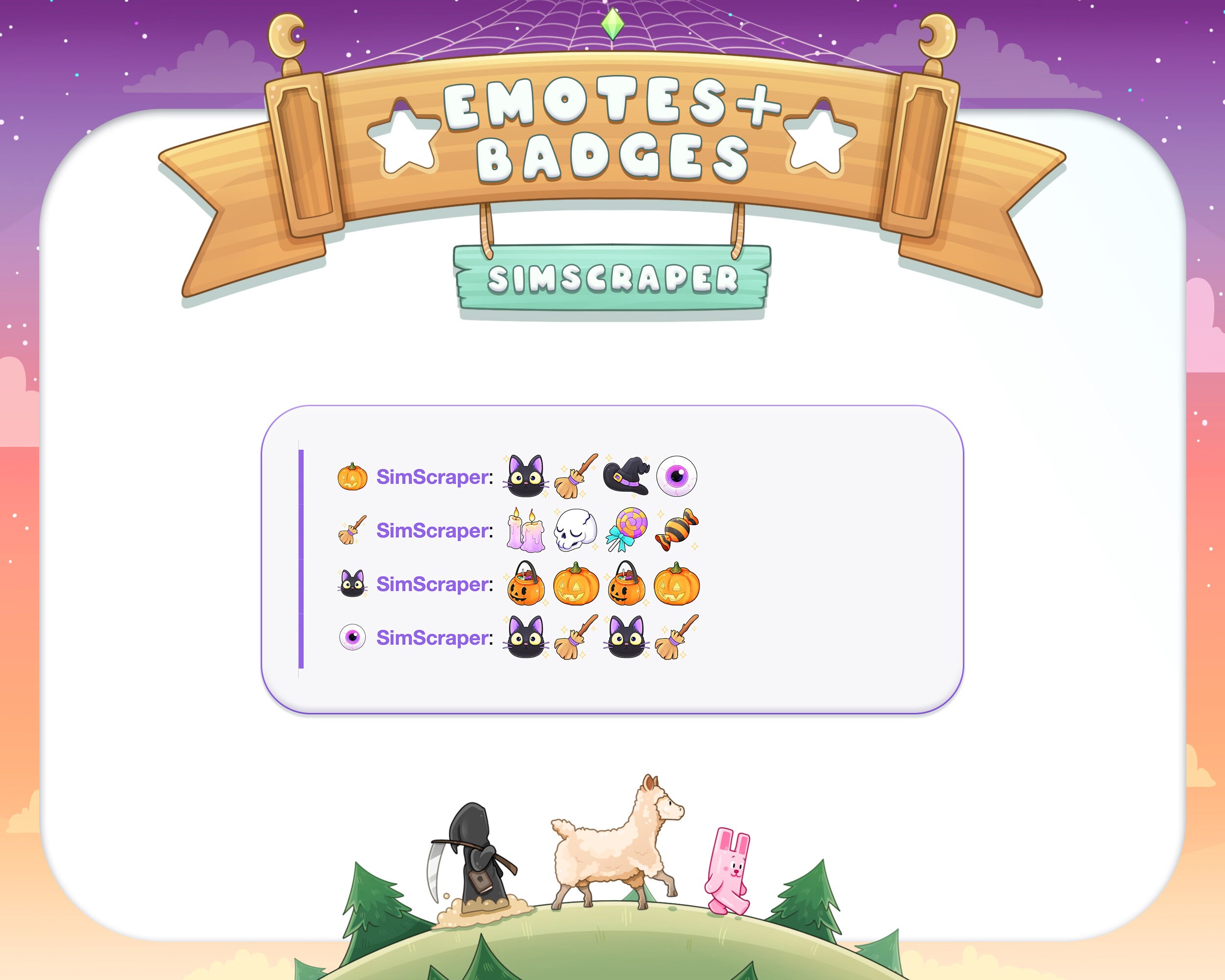 Cute Halloween Emote + Badge Pack | Twitch + Discord Emotes and Badges ...