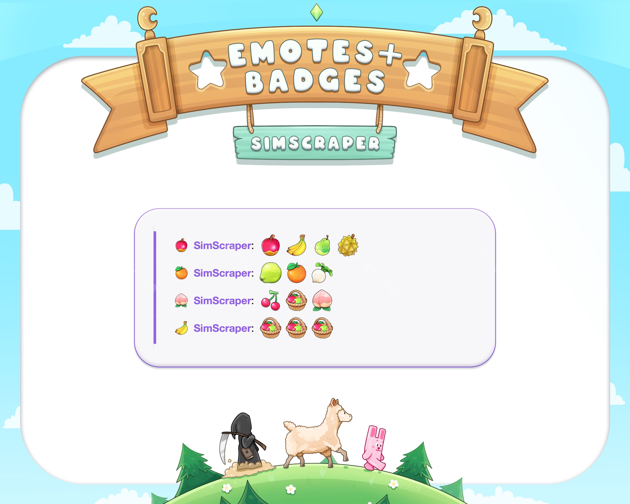 ACNH Fruits Twitch Emotes and Badges ACNH Fruit Set - Etsy