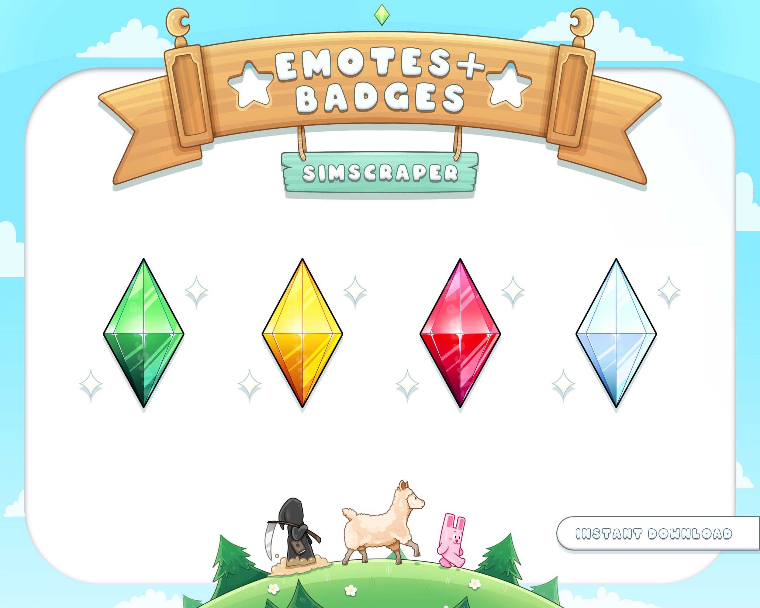 Plumbobs | the Sims Inspired | Twitch Emotes and Badges | Games Series ...