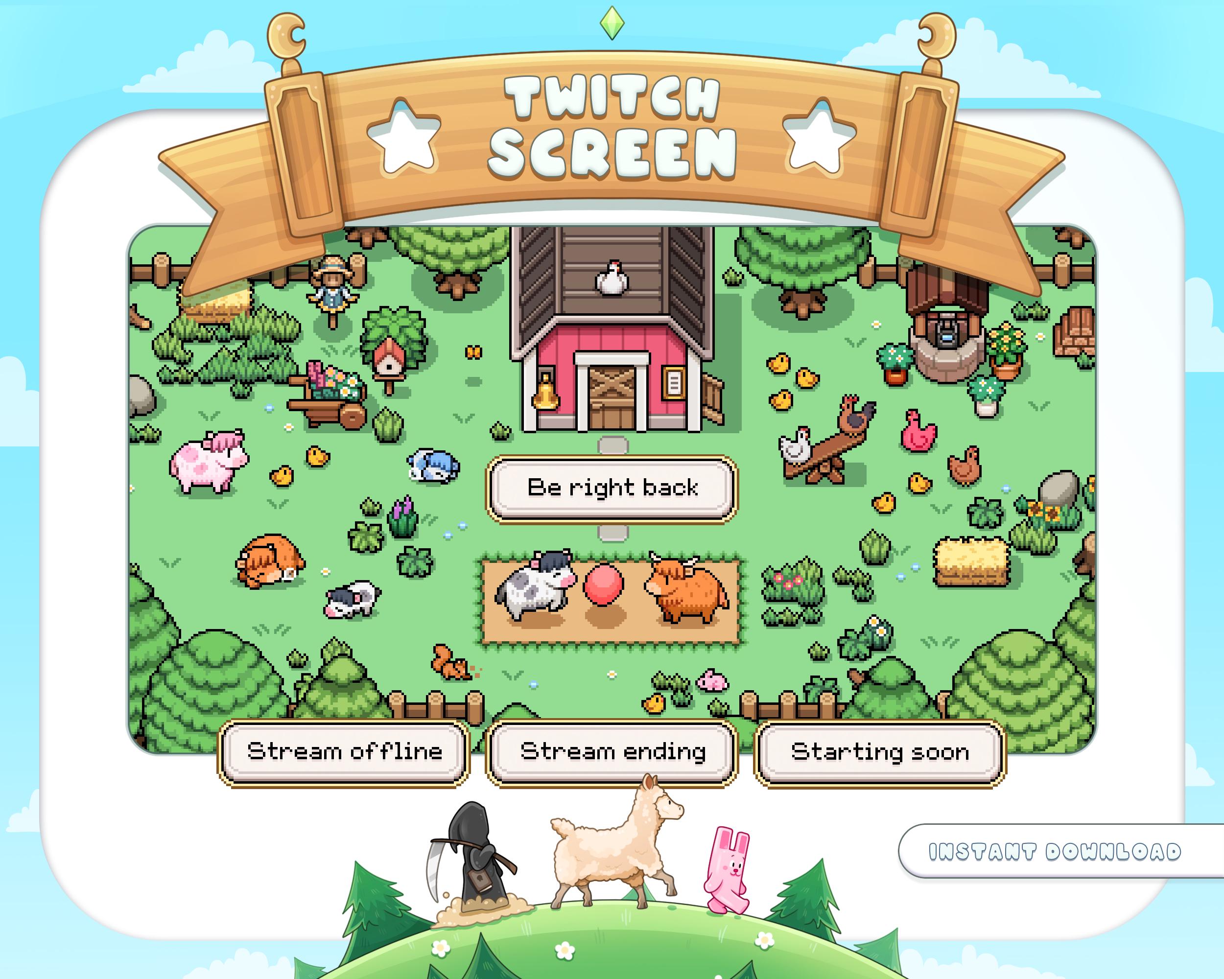 Animated Cozy Farm Twitch Screens: Fields of Mistria Stream Overlay ...