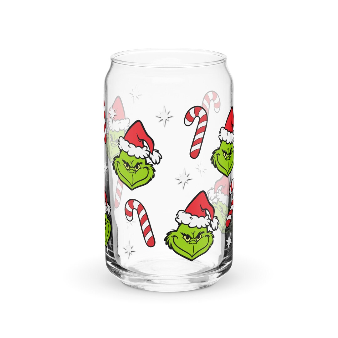 Grinch & Candy Canes Can-shaped Glass 16oz - Etsy