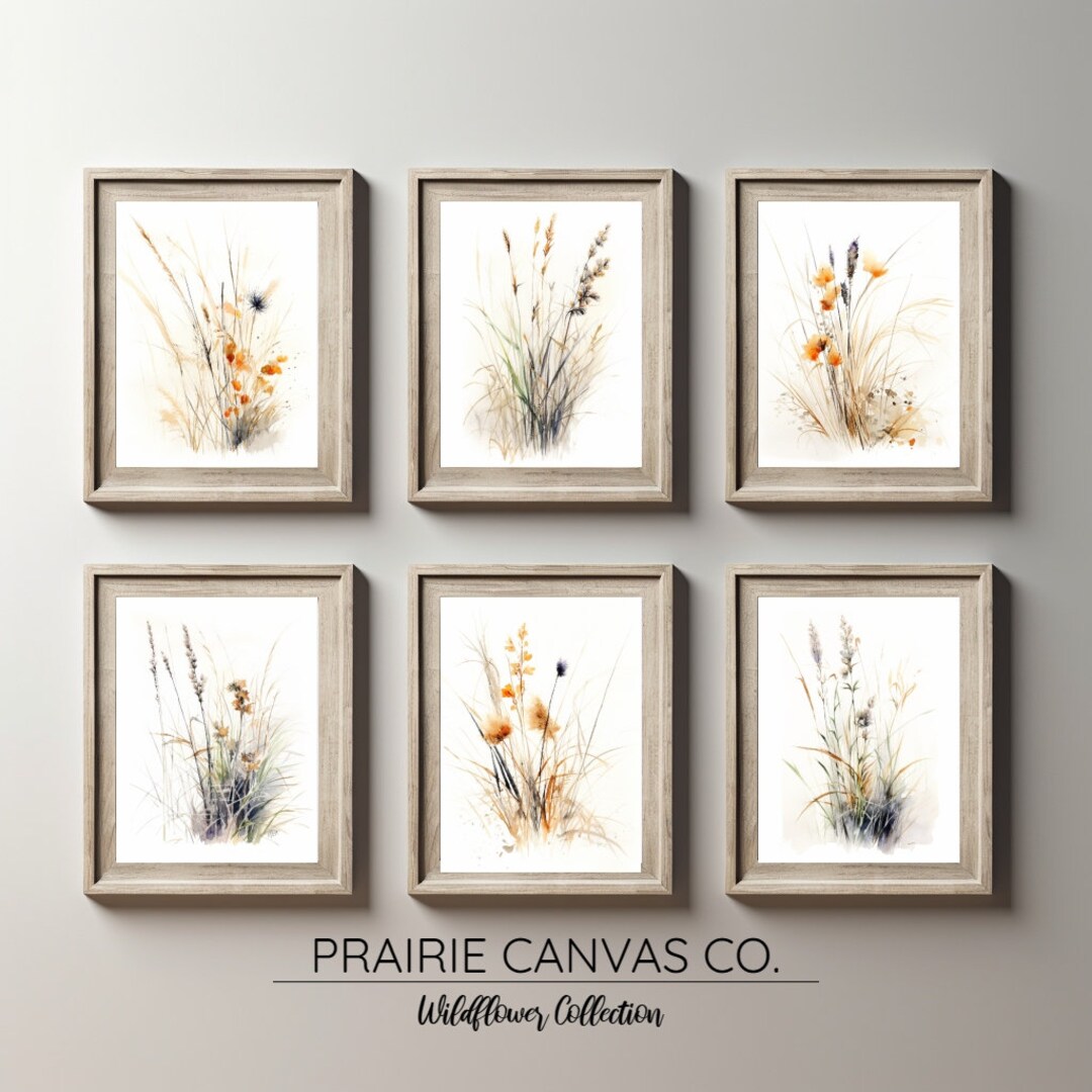 Prairie Wild Grass Prints, Set of 6, Digital Download, Digital Prints ...