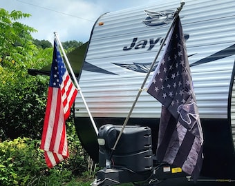 Camper Triple Flag Pole Mount RV Flag Holder - Etsy