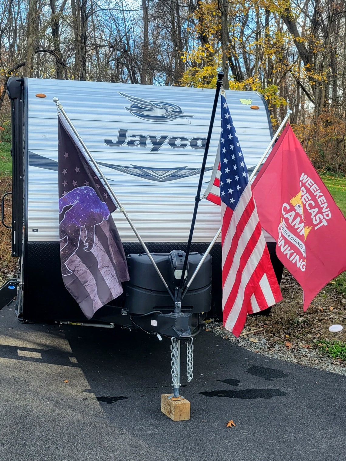 Camper Triple Flag Pole Mount - RV Flag Holder - Freedom Jack - Etsy