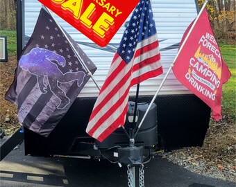 Camper Double Flag Pole Mount RV Flag Holder - Etsy