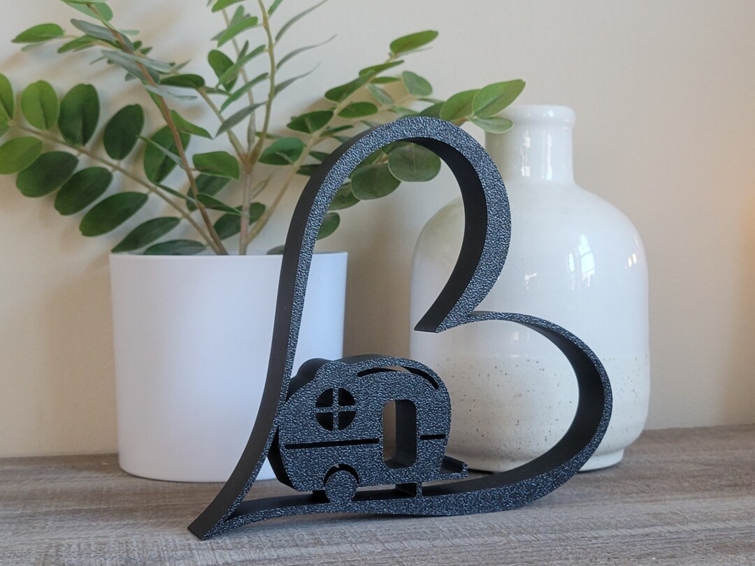 3D Printed Camper Heart - Camping Decor Sign - Etsy