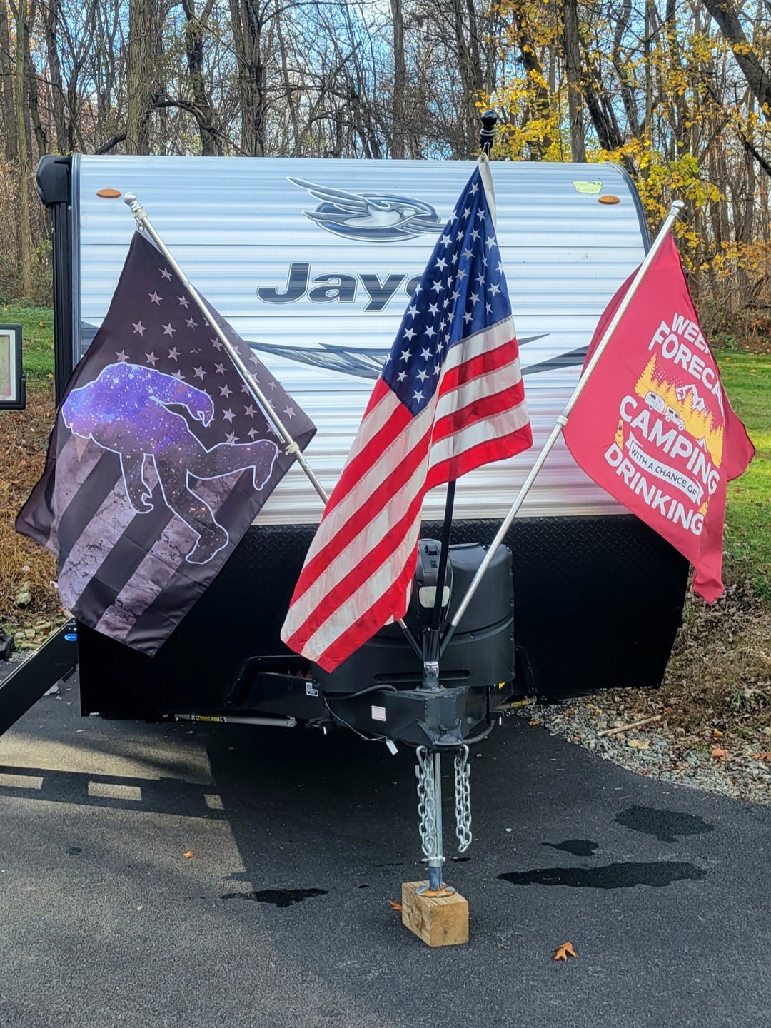 Camper Triple Flag Pole Mount Rv Flag Holder Etsy