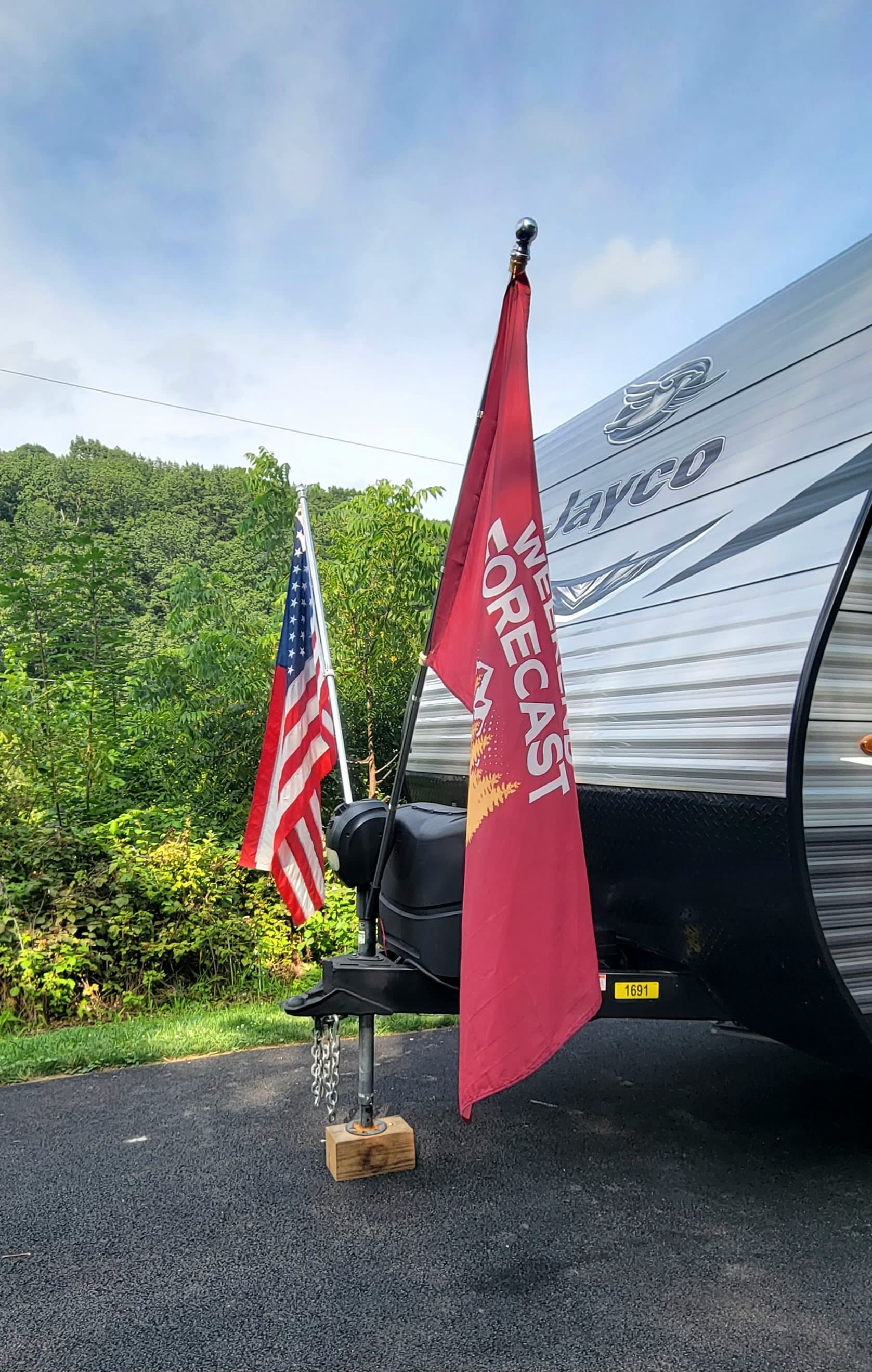 Camper Double Flag Pole Mount Rv Flag Holder Etsy
