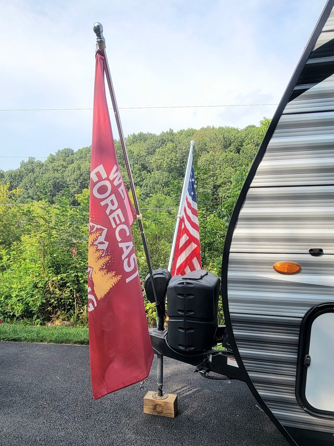 Camper Double Flag Pole Mount Rv Flag Holder Etsy