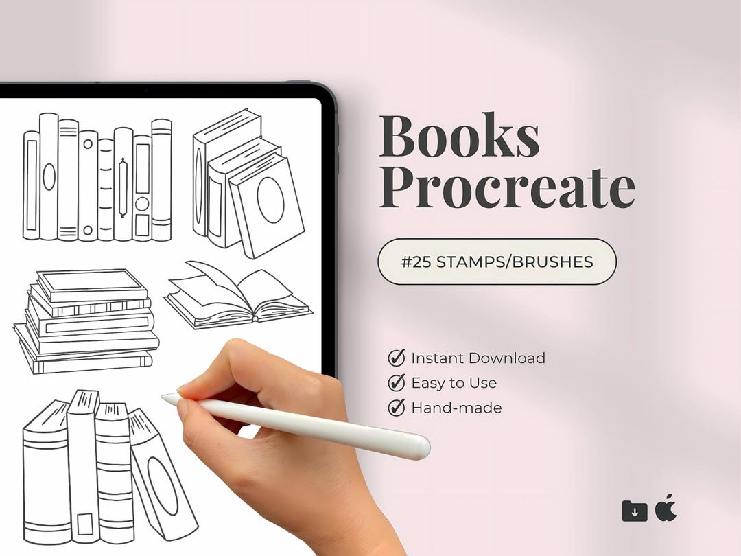 25 Books Procreate Stamp Brush Book Procreate Doodle Stamps Book Tattoo ...