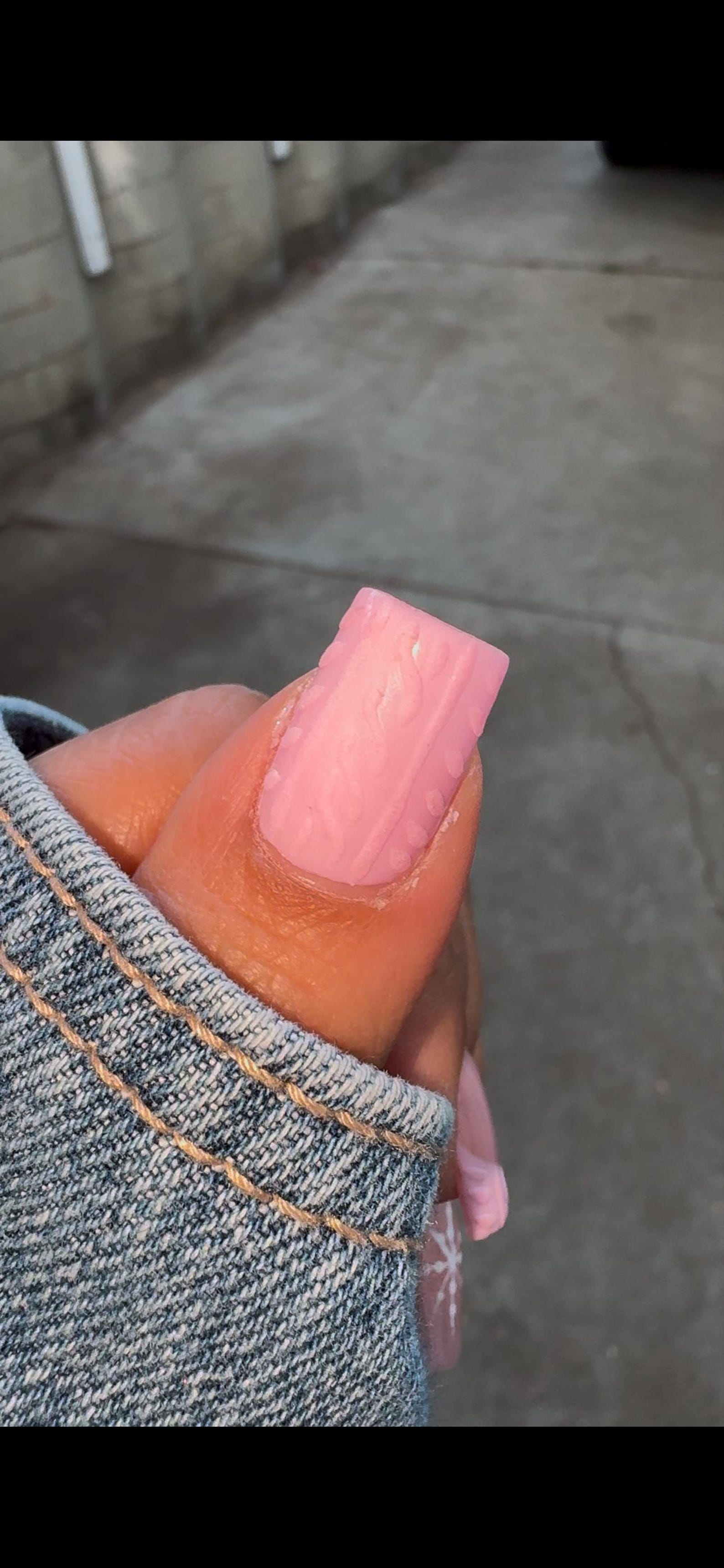 Beautiful / Pink / Sweater / Press on Nails / Snowflake / French Tip ...