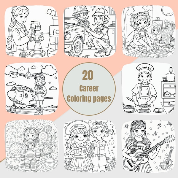 Careers Coloring Pages - Etsy