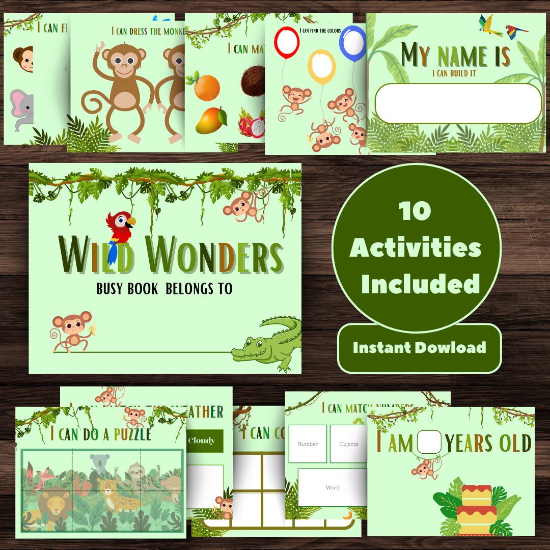 Preschool Busy Book Printable Preschool Activities Etsy