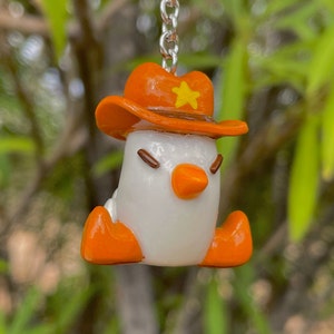 Cowboy Duck Polymer Clay Keychain - Etsy